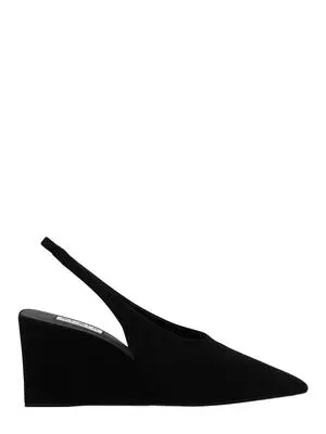 ALAIA Alaia Cube Suede Wedge Slingbacks - Black