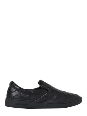Bottega Veneta Bottega Veneta Woven Leather Slip-On Sneakers Black
