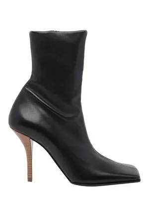 ALAIA Alaia Smooth Leather Ankle Boots With A Square Toe And High Stiletto Heel - Black