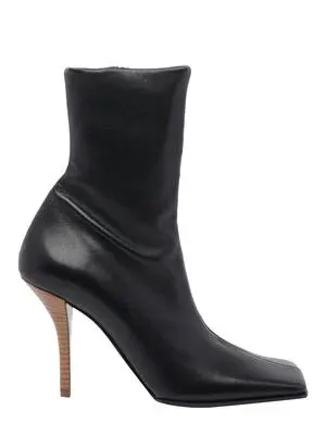 Alaïa Leather Ankle Boots - Black