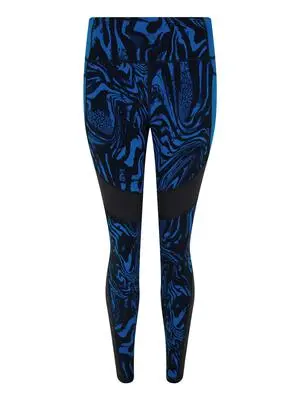 VIREN Prowess Print Block Leggings- Blue Swirl