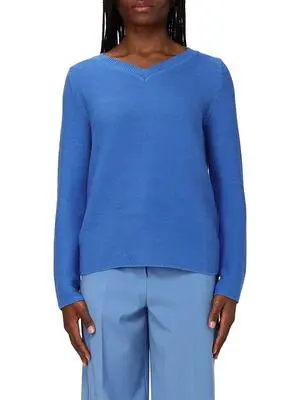 Max Mara Cotton V-neck Knit Pullover - Blue