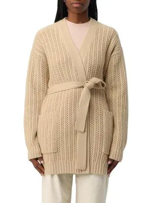 Max Mara Beige Knitted Cardigan With Belt - Cream