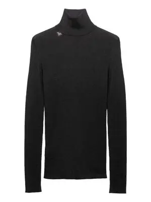 Prada Ribbed Wool Turtleneck Sweater - Black