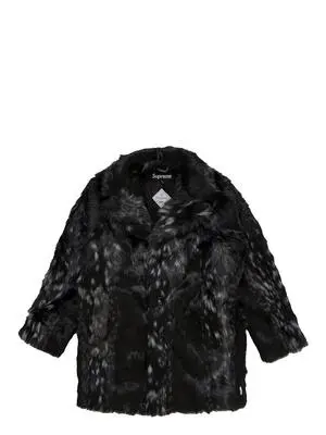 Supreme Lynx Faux Fur Windstopper Overcoat - Black
