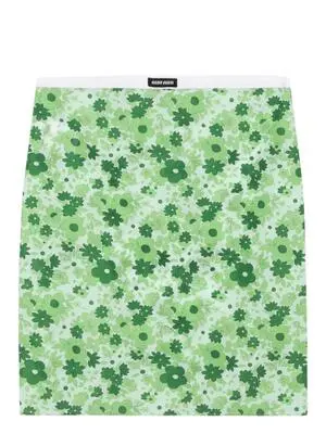 Miu Miu Floral Pencil Skirt - Green