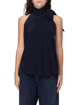 Max Mara Max Mara Sleeveless Halter Neck Top With Bow Detail Multicolor