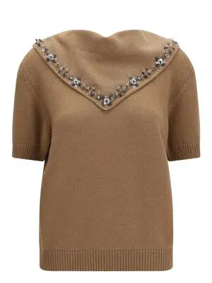 PRADA PRADA Embellished Cashmere Sweatshirt