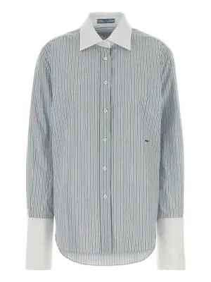 Prada PRADA Striped Cotton Shirt Blue