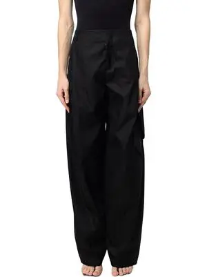 ALAIA High-waisted Wide-leg Technical Taffeta Cargo Trousers - Black