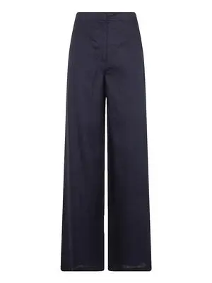 Max Mara Wide Leg Linen Trousers - Black