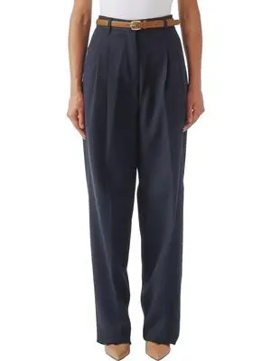 Max Mara Wide Leg Tailored Trousers - Blue