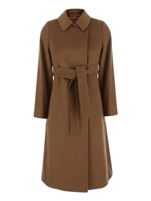 Max Mara Max Mara Studio Belted Wool Jacket Brown