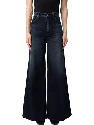 ALAIA Alaia High-waisted Flared Cotton Denim Jeans - Blue