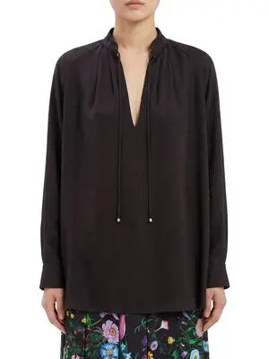 GUCCI GUCCI Silk Blouse With Horsebit Print