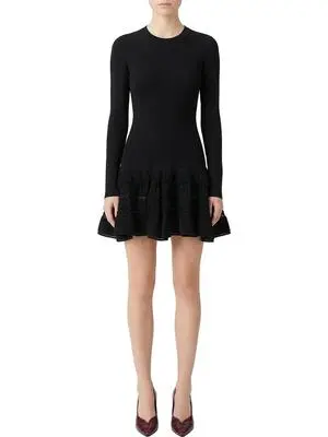 Alaïa Knit Crinoline Mini Dress - Black