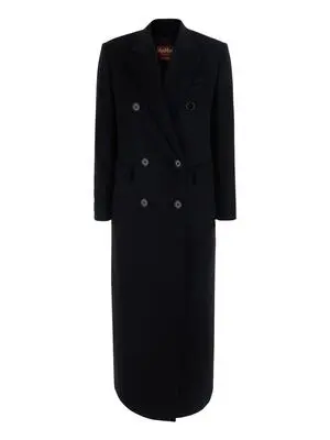 Max Mara Max Mara Studio Double Breasted Long Coat Black