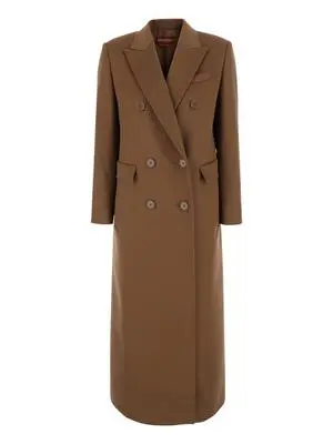 Max Mara Double Breasted Long Coat - Brown