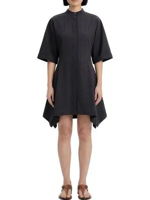 ALAIA Alaia Asymmetrical Cotton Chemisier Dress - Black
