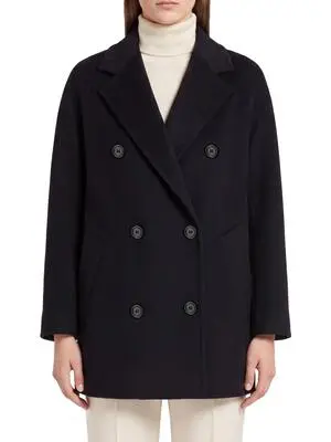 Max Mara Max Mara Double-Breasted Wool Caban Coat Black