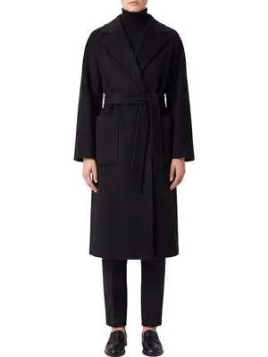 Max Mara Max Mara Pure Cashmere Long Robe Coat With Waist Belt Brown