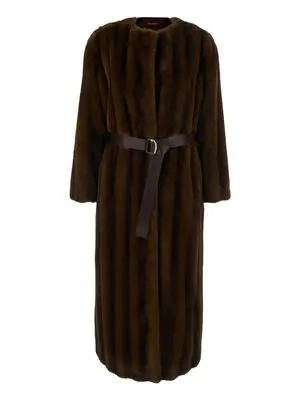 Max Mara Long Fur Coat - Brown