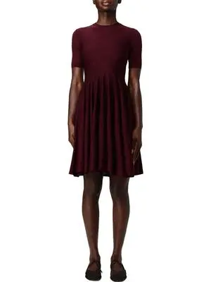 ALAIA Alaia Burgundy Cotton Knit Dress - Red