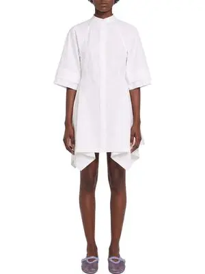 ALAIA Alaia Asymmetric Cotton Chemisier Dress - White