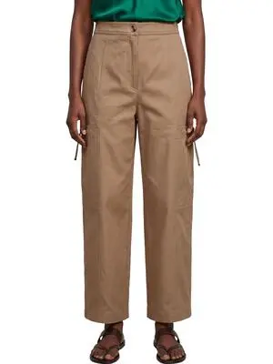 Max Mara Max Mara Stretch Cotton Cargo Trousers Cream