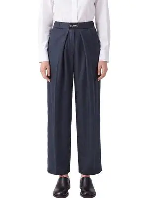Loewe Wide-leg Silk Trousers With High Elasticated Waist - Gray