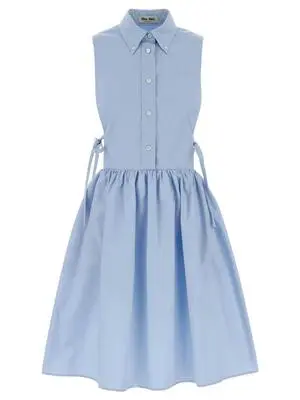 Miu Miu Cotton Shirt Dress - Blue