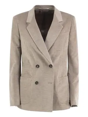 Tagliatore TAGLIATORE Double-Breasted Stretch Cotton Cashmere Blazer Multicolor