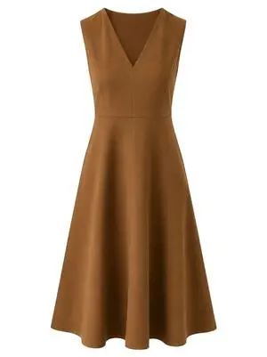 Max Mara Sleeveless V-neck Dress - Brown