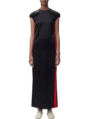 Loewe Midi Silk Tunic With Satin Side Bands - Black