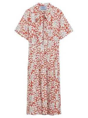 PRADA Prada Cotton Floral Print Shirt Dress