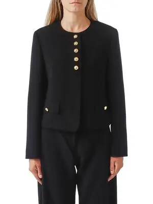 Max Mara Blazer With Gold Button Detailing - Black