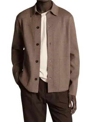 Vince Long-sleeved Knitted Cardigan With Collar - Brown