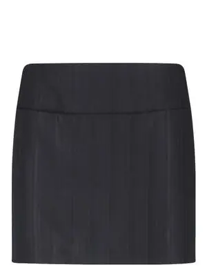 DONDUP Striped Textured Midi Skirt - Black