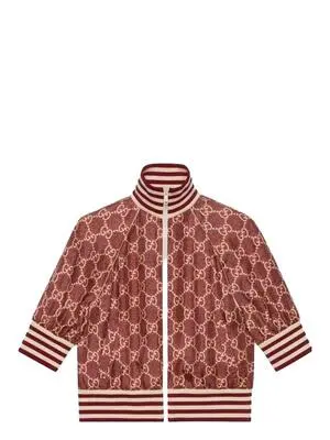 Gucci Gg Supreme Print Track Jacket - Brown