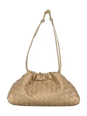 Bottega Veneta Woven Calfskin Leather Bucket Bag - Blue