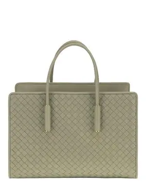 Bottega Veneta Barbara Intrecciato Lambskin Handbag - Green