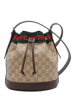Gucci Venice Mini Gg Monogram Jacquard Fabric Bucket Bag - Cream
