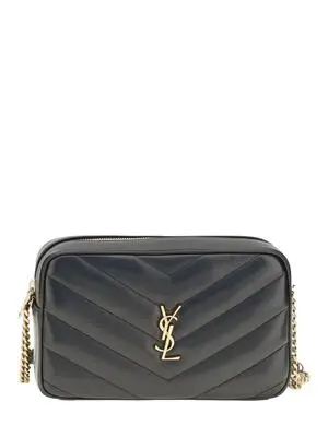 Saint Laurent Quilted Lambskin Shoulder Bag - Black