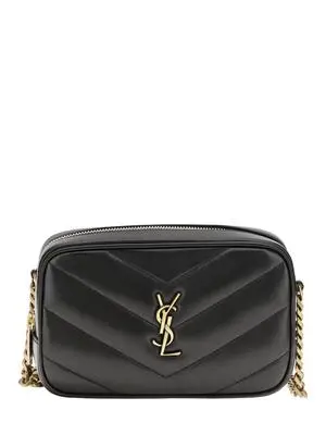 Saint Laurent Quilted Lambskin Leather Shoulder Bag - Black