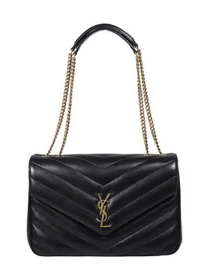 Saint Laurent Loulou Matelassé Leather Shoulder Bag - Black