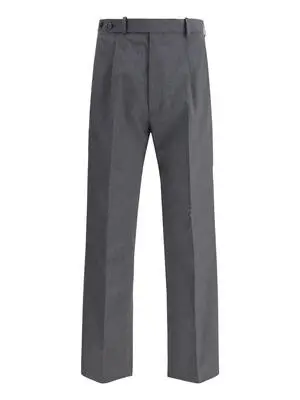 Prada Wool Blend Cotton Trousers - Gray