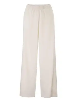 FAY Regular Fit Jersey Trousers With Logo Detail - White
