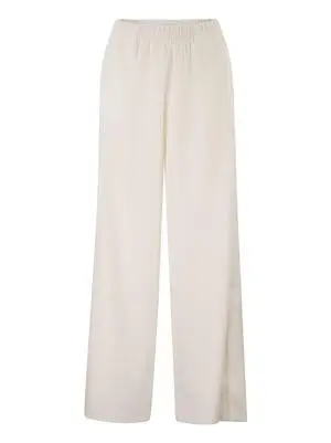 FAY Regular Fit Jersey Trousers With Logo Detail - White