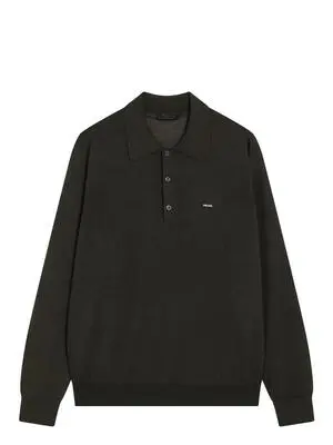 Prada Prada Men Prada Silk And Cotton Polo Shirt Green
