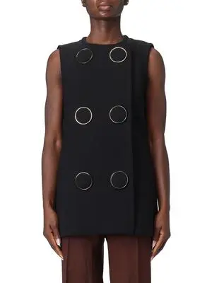 Gucci Wool Blend Vest With Gold Tone Hardware - Black